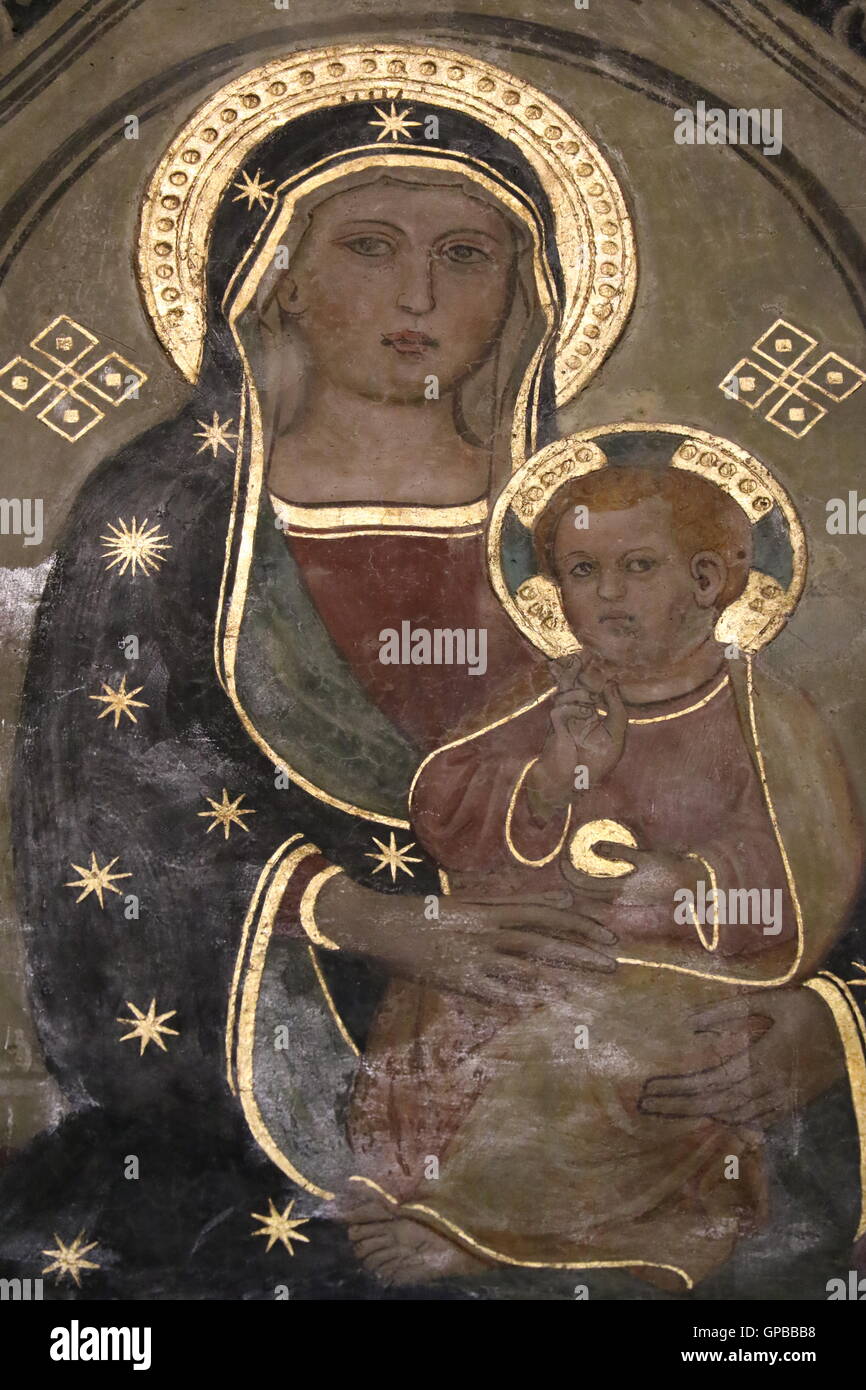 Painting in the Basilica of Santa Maria in Trastevere in Rome Stock ...