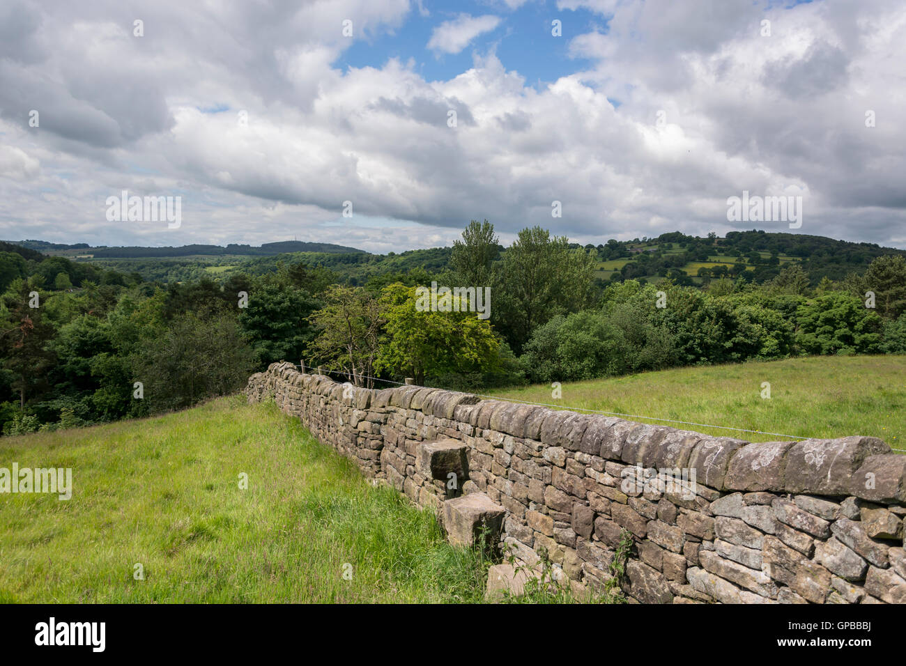 Dry stone wall with steps, Derbyshire, England, UK Stock Photo - Alamy