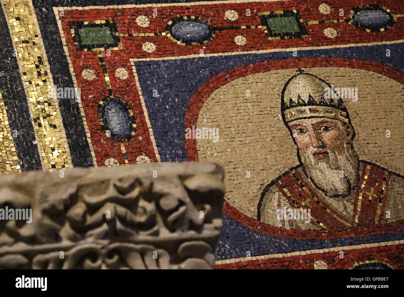 Byzantine fresco in the Basilica of Saint Praxedes in Rome Stock Photo ...