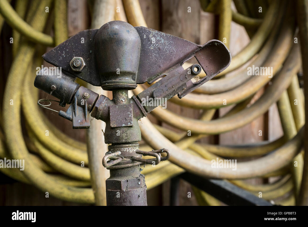 hydraulic pipes of a historic machine Stock Photo - Alamy