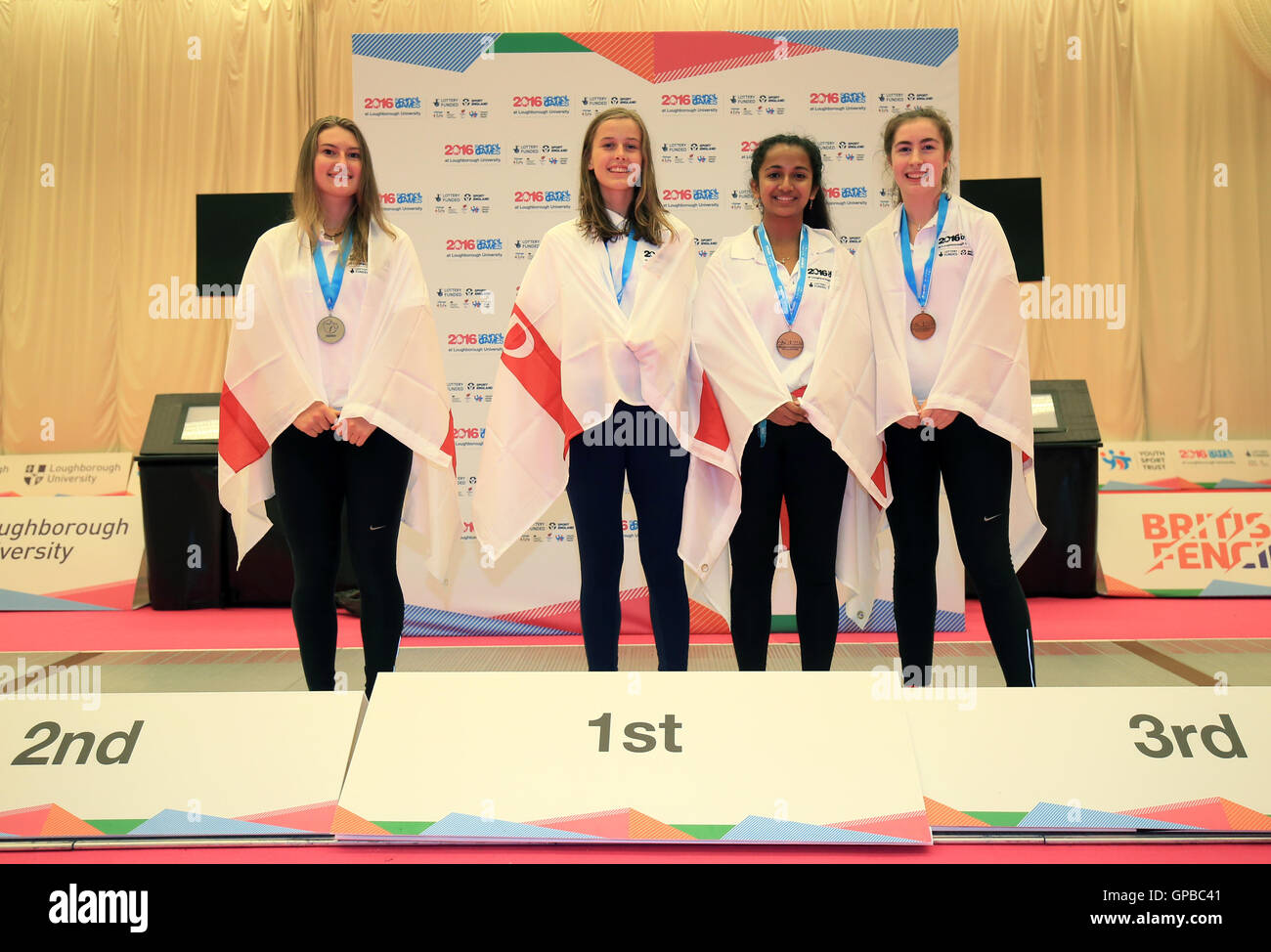 (left to right) England's Maria Chart (silver), Maria Chart (gold) and ...