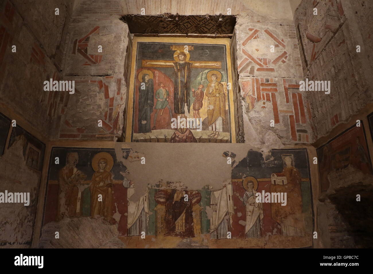 Byzantine frescoes of the Ancient Church of Saint Mary in the Roman ...