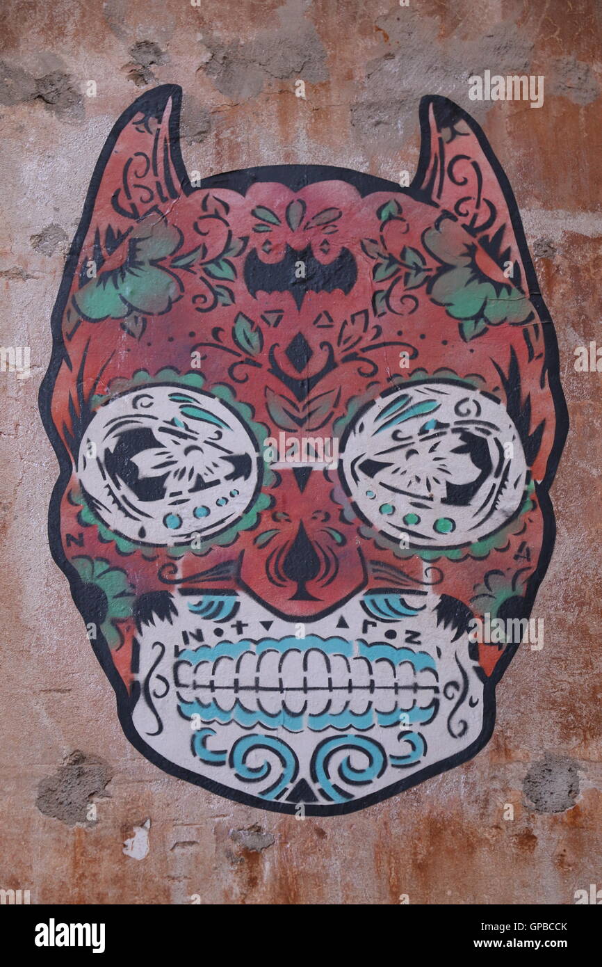 Street Art in Rome representing a mask Stock Photo - Alamy