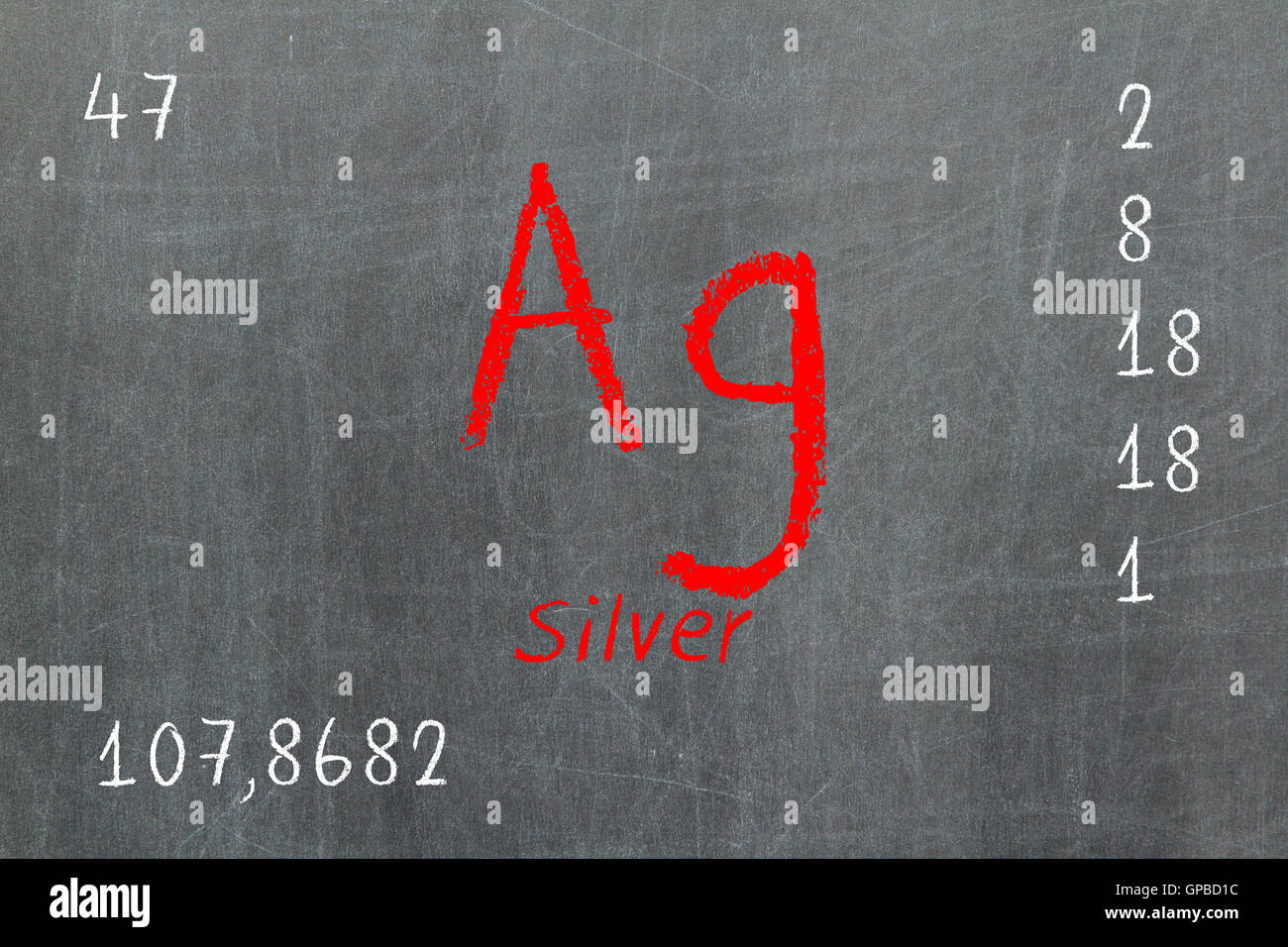 Isolated blackboard with periodic table, Silver Stock Photo - Alamy