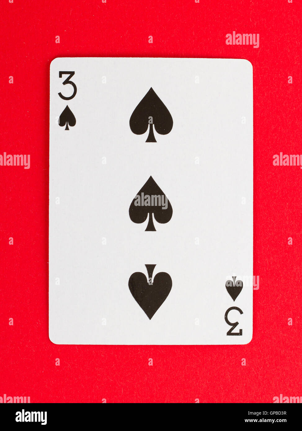 Playing card (three Stock Photo - Alamy
