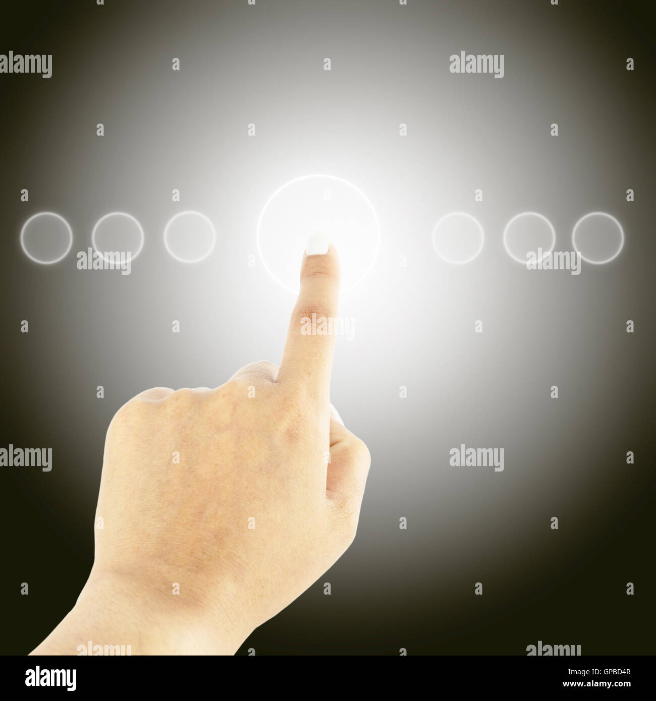 women hand pushing button Stock Photo - Alamy