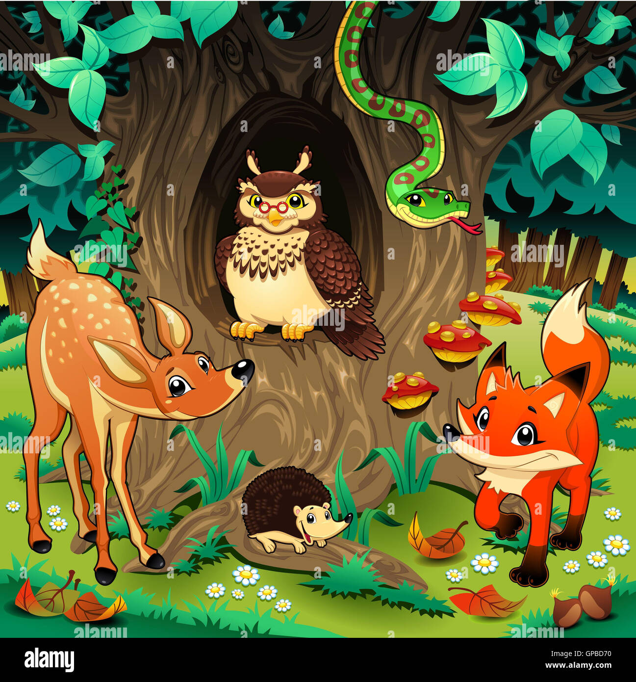 Scene with owl. Scene with owl Stock Photo - Alamy