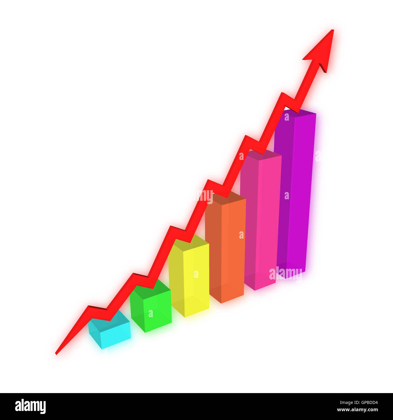 Business graphic chart going up Cut Out Stock Images & Pictures - Alamy
