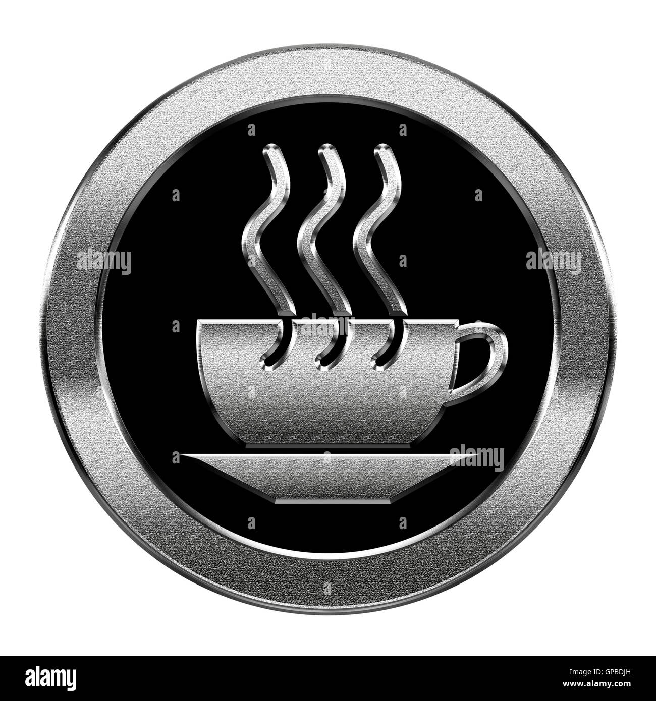 coffee cup icon silver, isolated on white background Stock Photo - Alamy