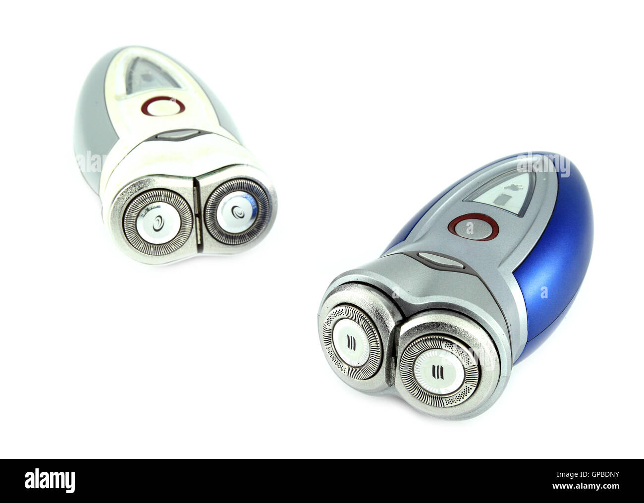 two electric shaver isolated with white background Stock Photo - Alamy