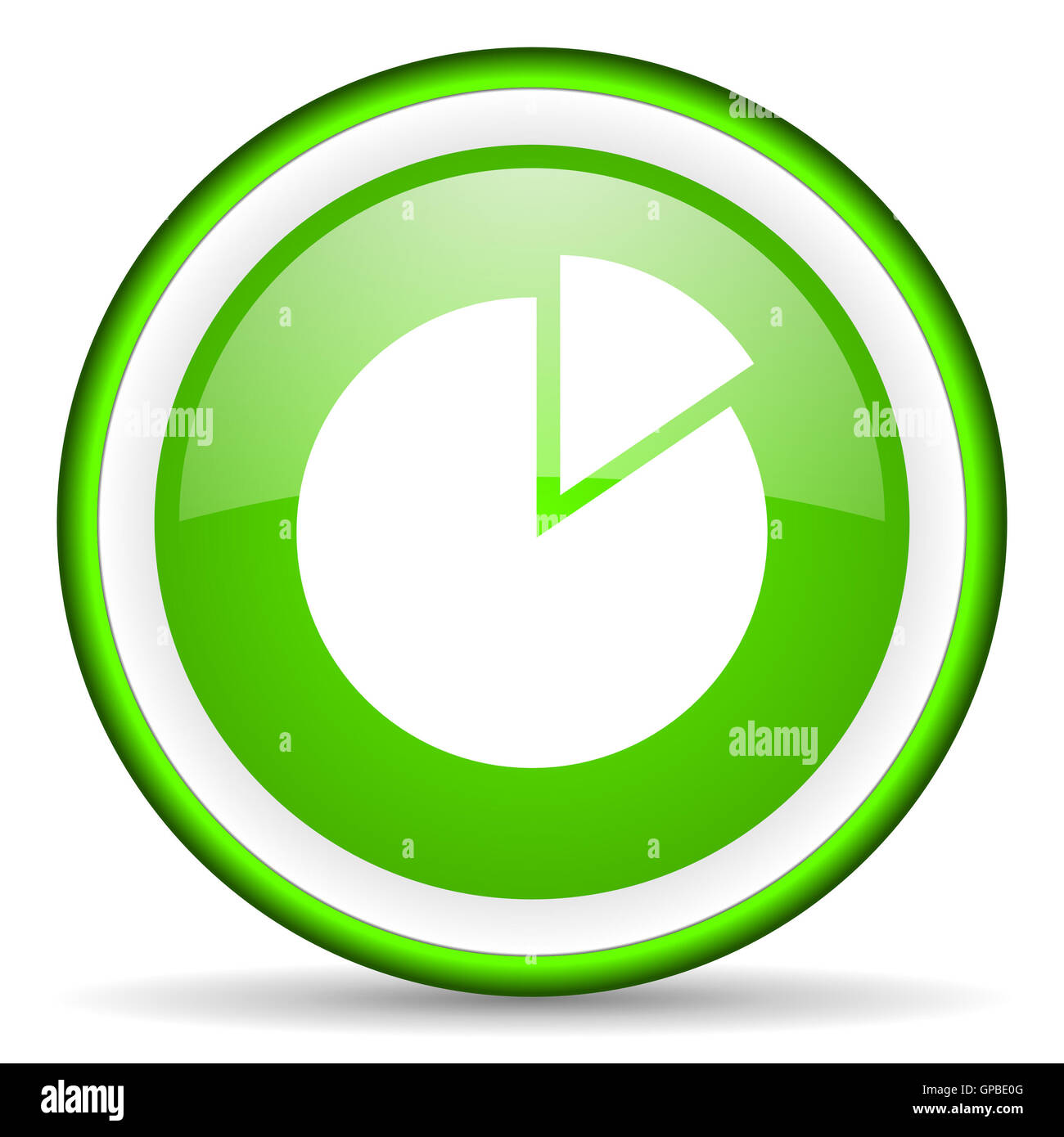 chart green glossy icon on white background Stock Photo - Alamy