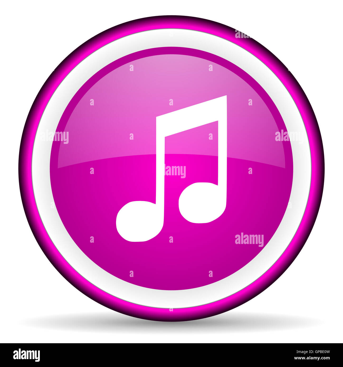 music violet glossy icon on white background Stock Photo - Alamy