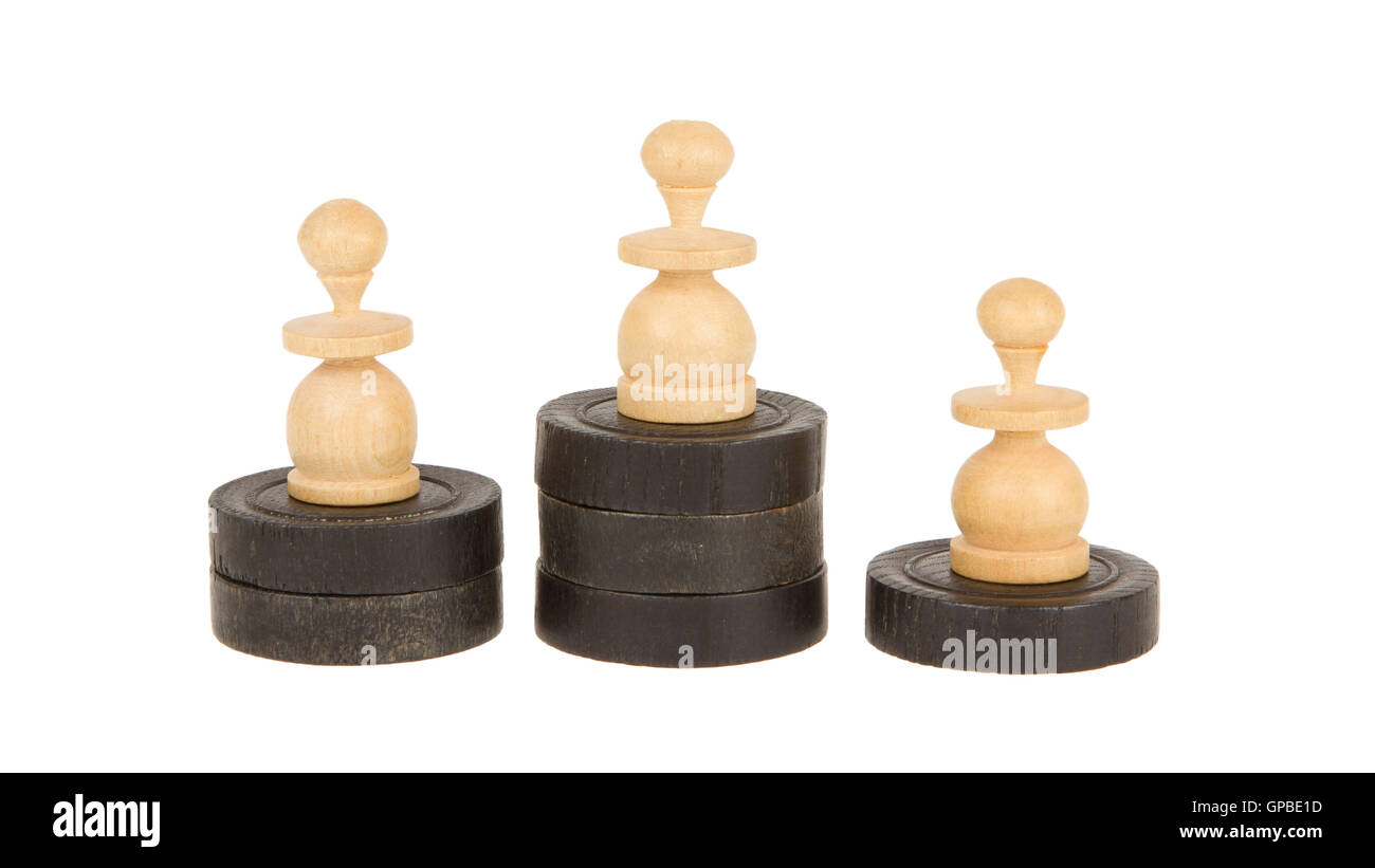 Pawns on checkers Stock Photo - Alamy