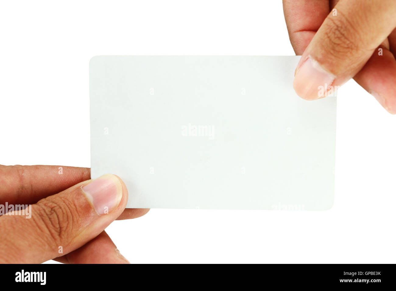 blank business card on white background Stock Photo - Alamy