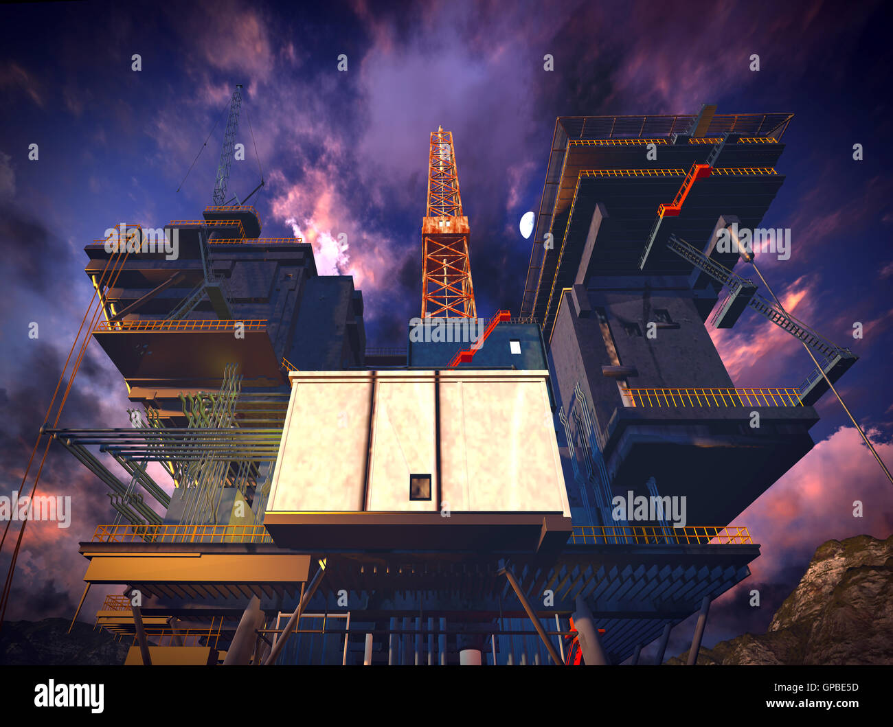 Oil rig platform Stock Photo - Alamy