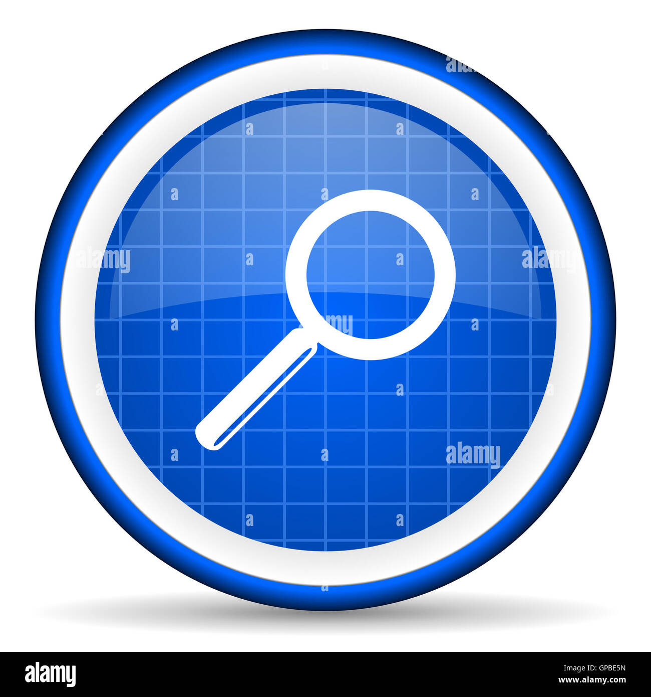 search blue glossy icon on white background Stock Photo - Alamy