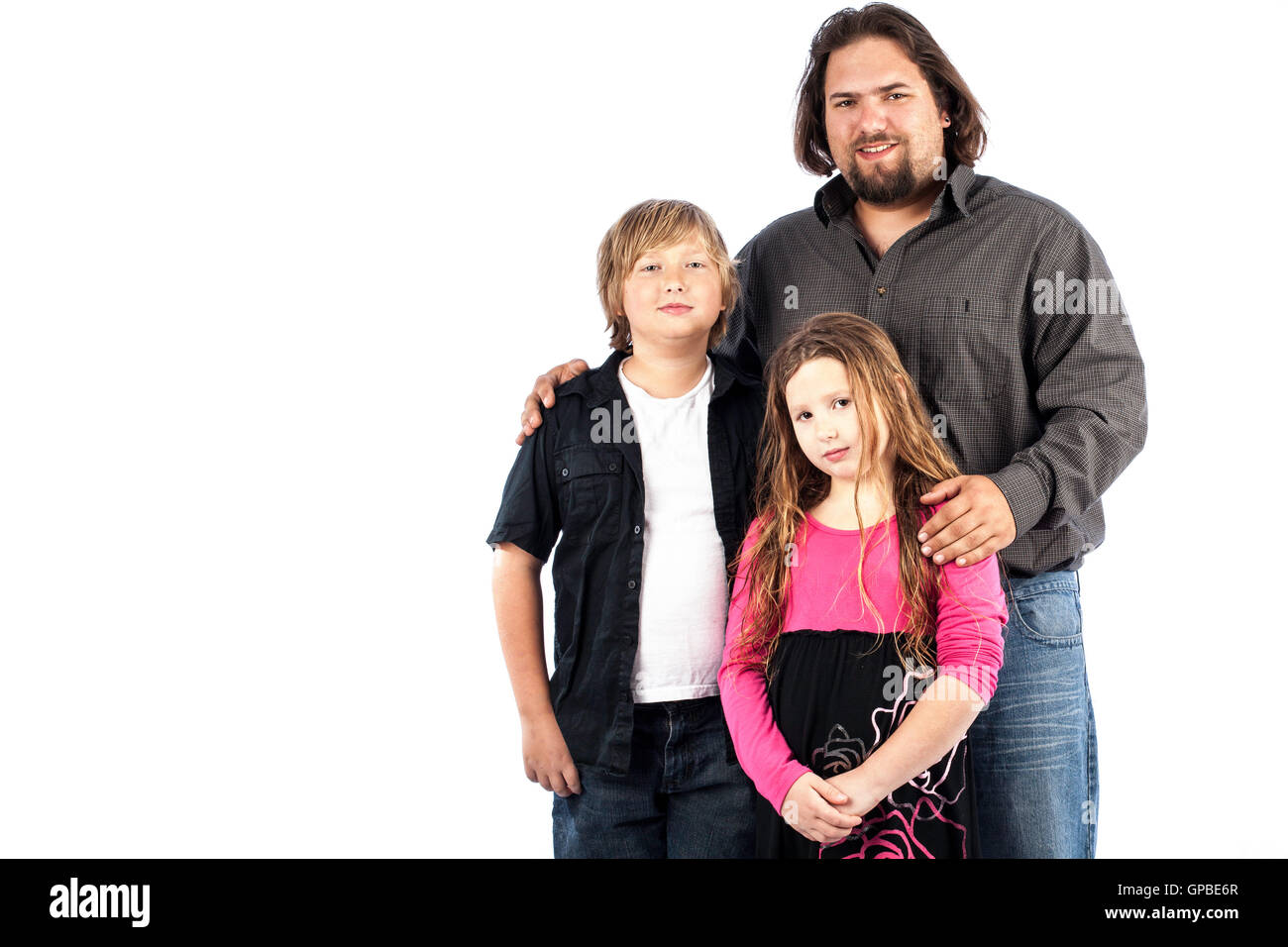 Single dad and children studio hi-res stock photography and images - Alamy