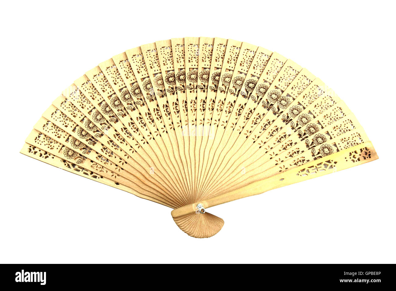 wooden chinese hand fan Stock Photo - Alamy