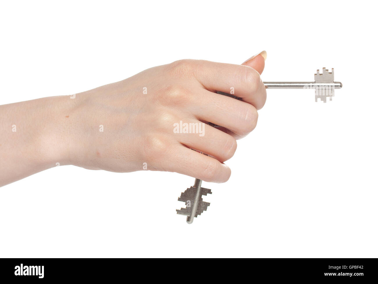 Woman hand with key Stock Photo - Alamy