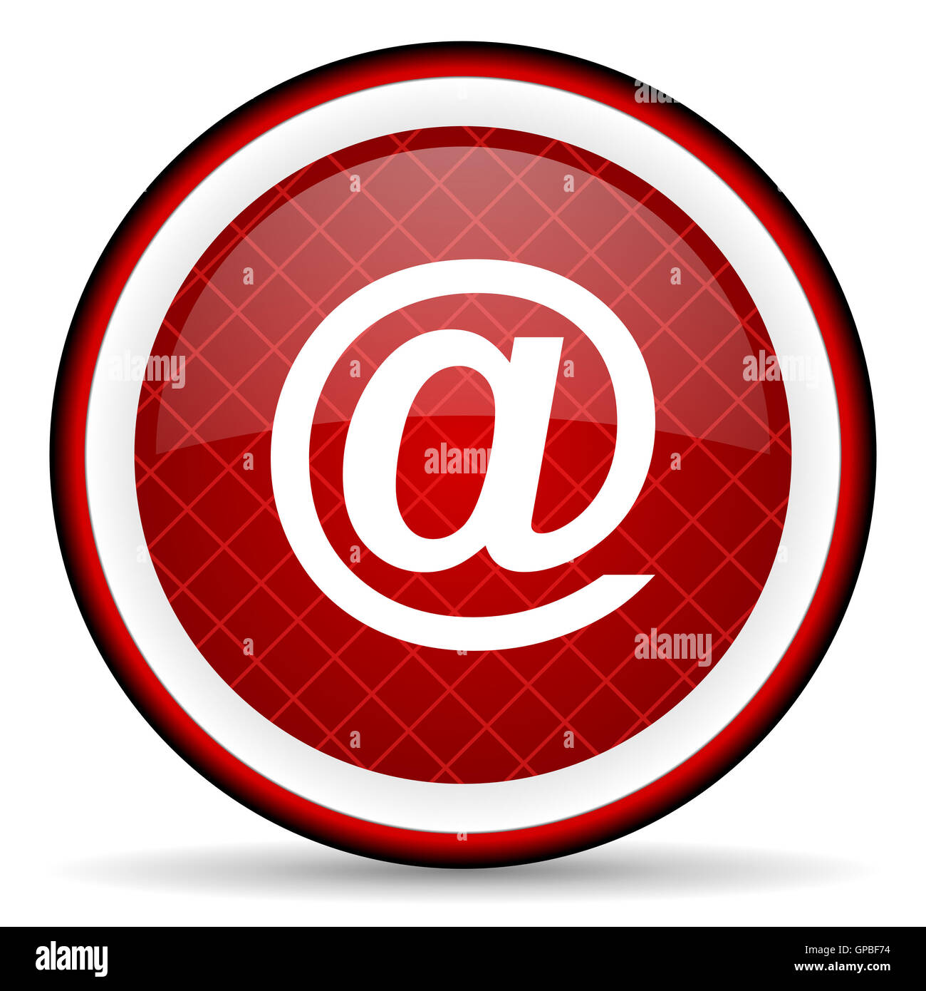 at red glossy icon on white background Stock Photo - Alamy
