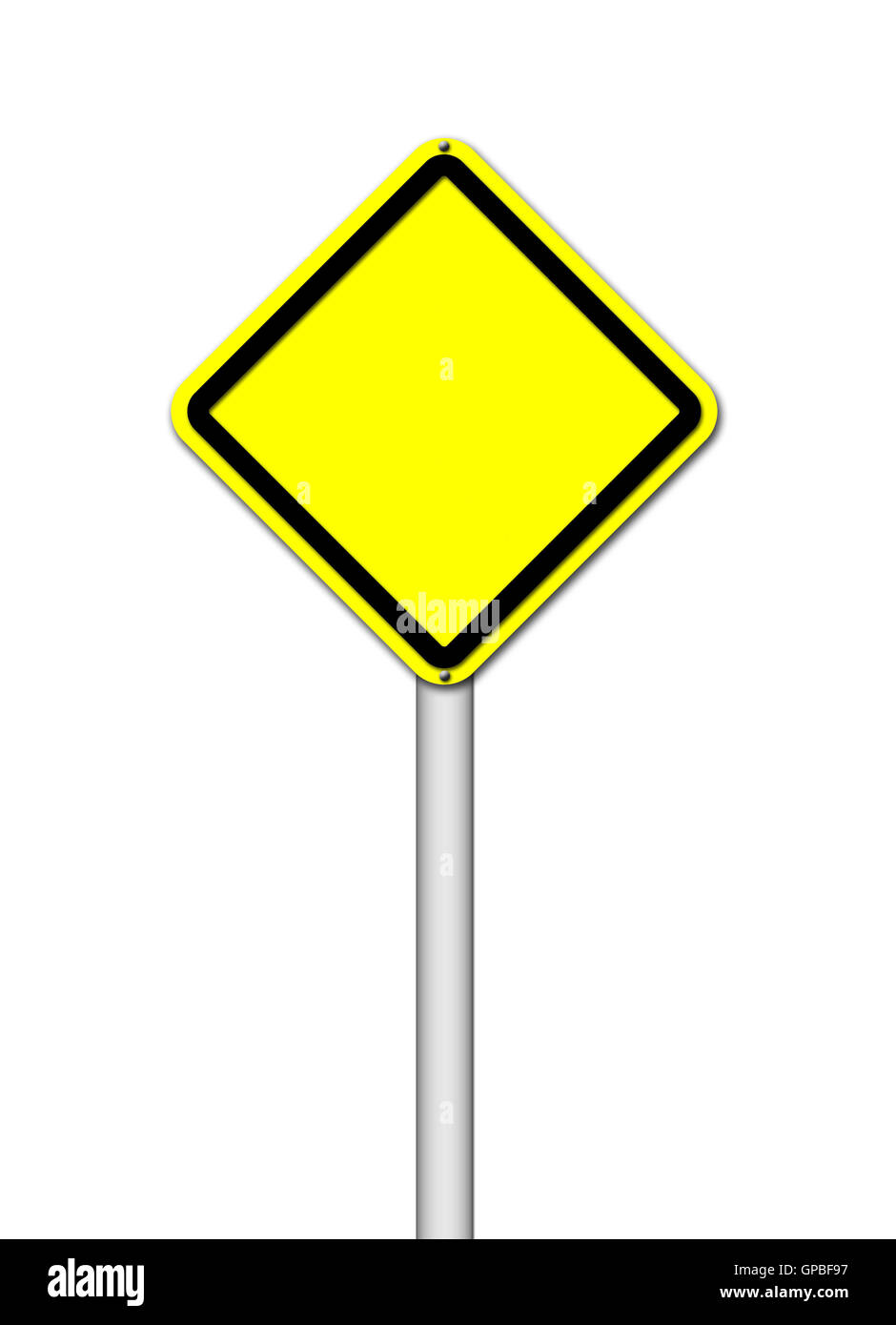 Yellow blank sign on white Stock Photo - Alamy