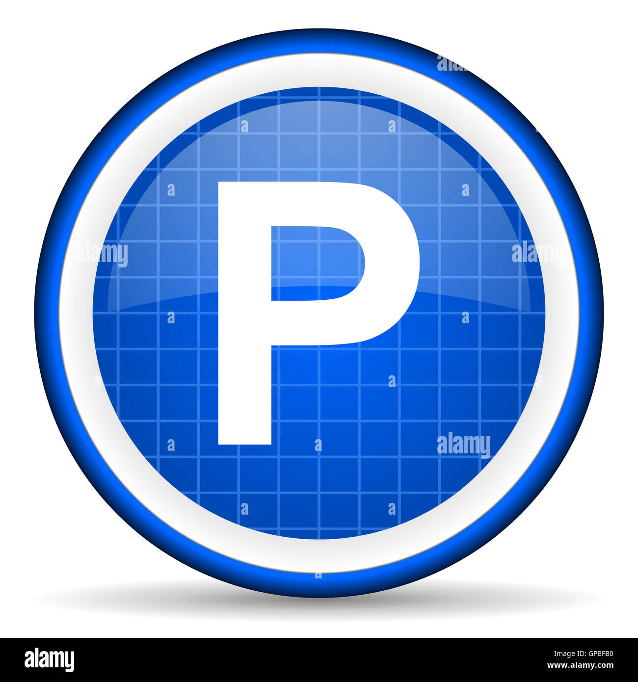park blue glossy icon on white background Stock Photo - Alamy