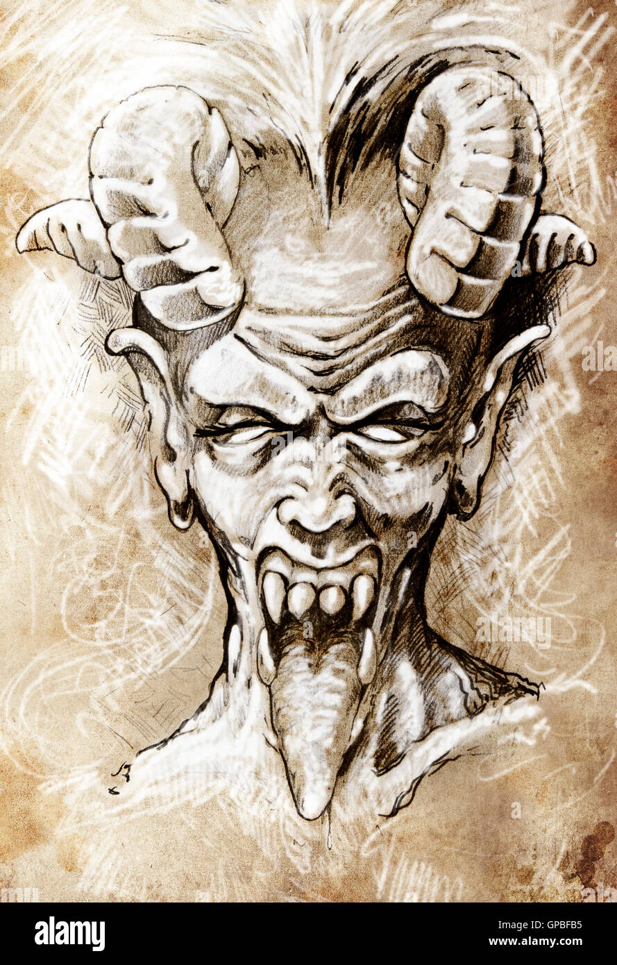 Satan demon art design hi-res stock photography and images - Alamy