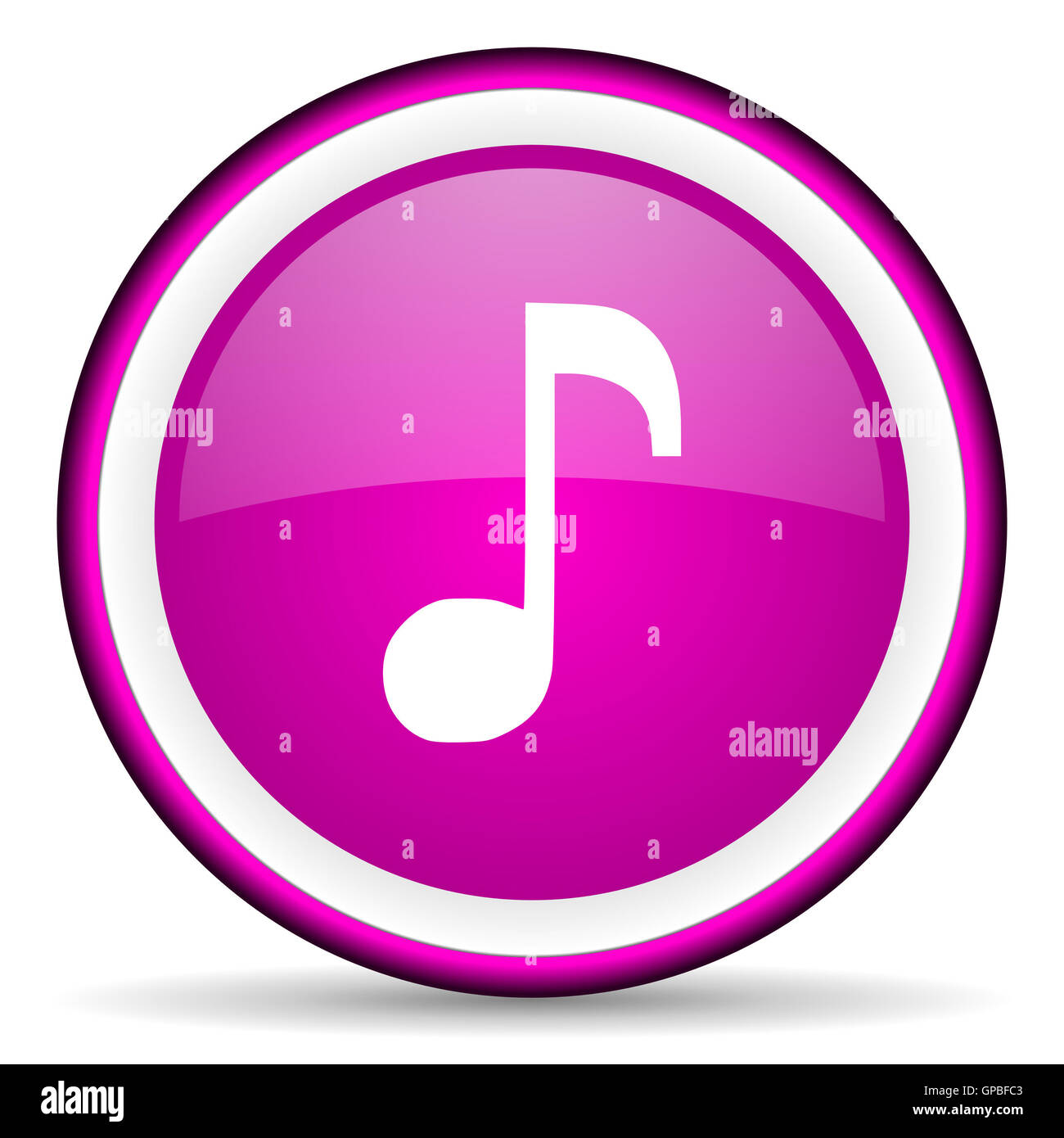 music violet glossy icon on white background Stock Photo - Alamy