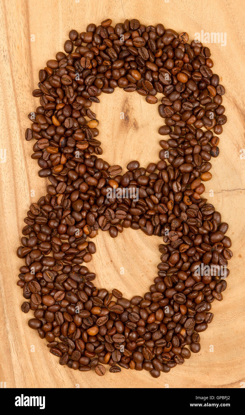 Number from coffee beans Stock Photo - Alamy