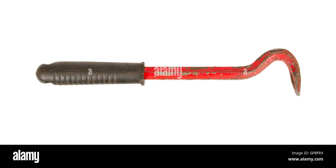 Old red crowbar Stock Photo - Alamy