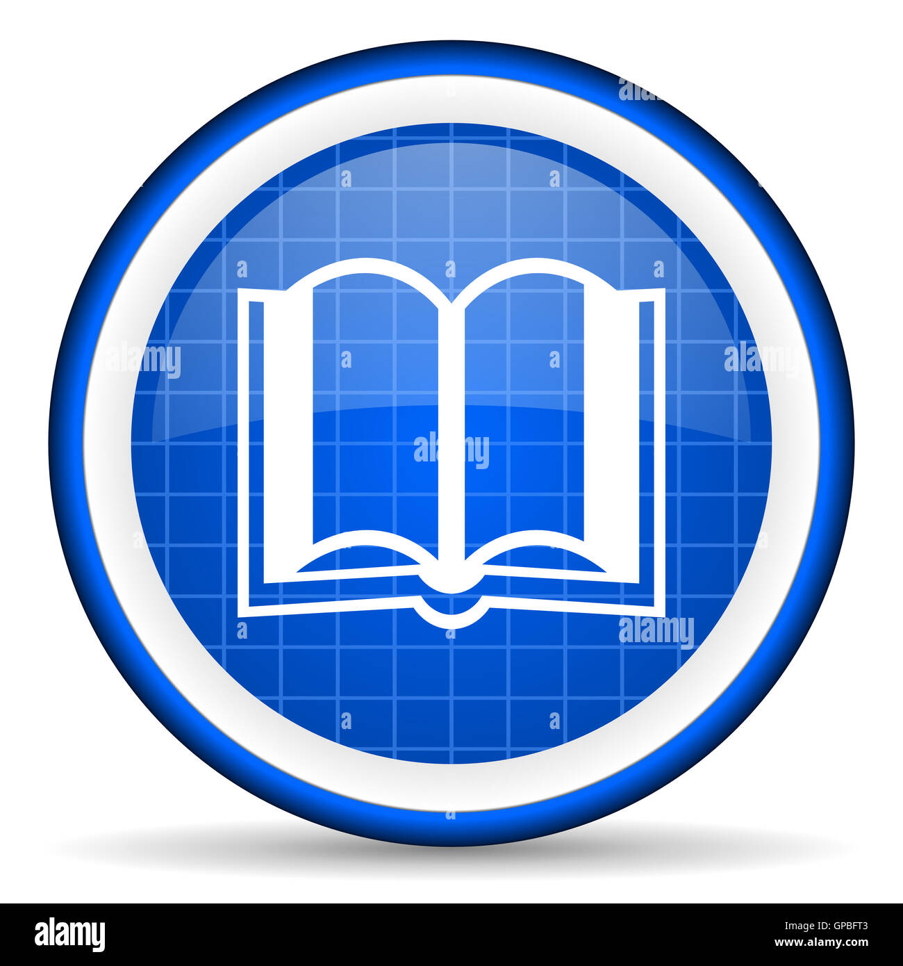 Book icon on blue Cut Out Stock Images & Pictures - Alamy