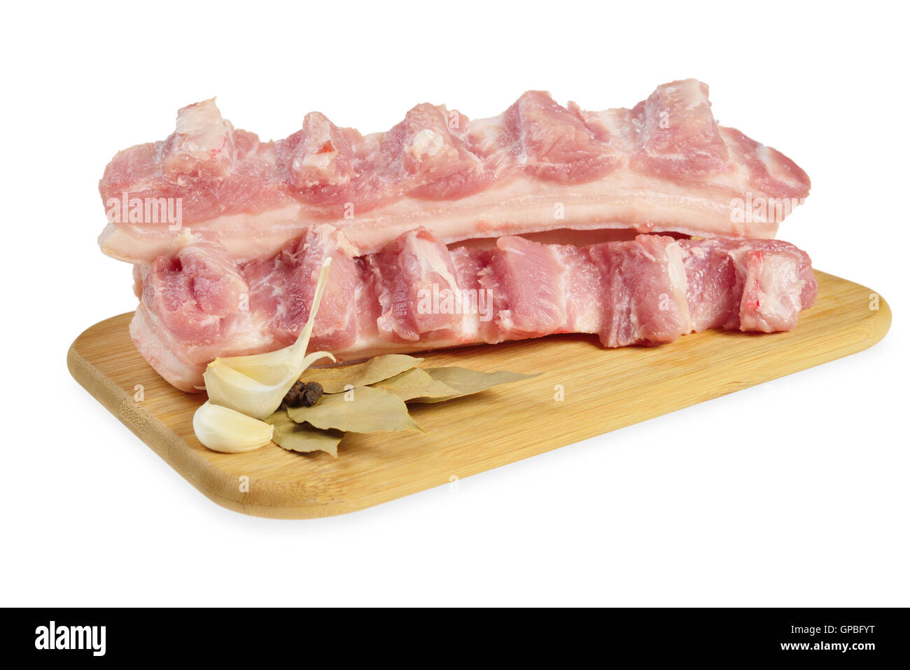 Raw bacon with ribs Stock Photo - Alamy
