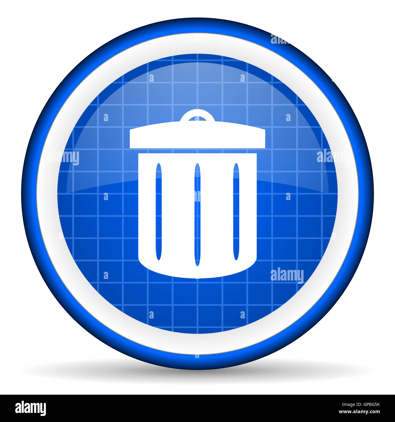 recycle blue glossy icon on white background Stock Photo - Alamy