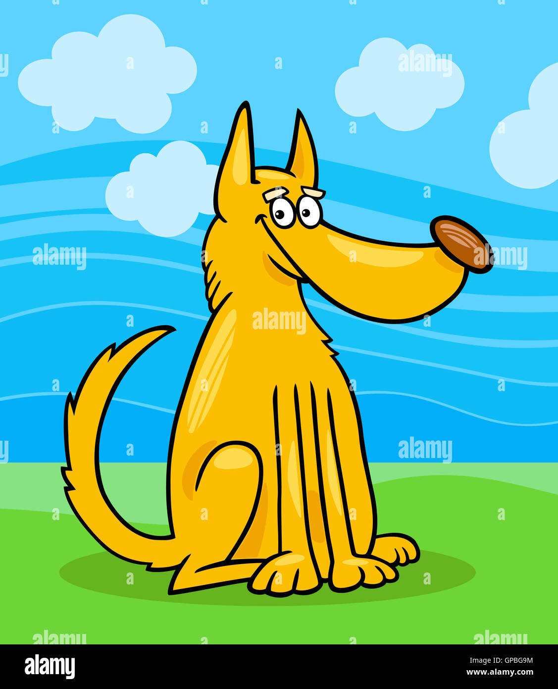 mongrel dog cartoon illustration Stock Photo - Alamy