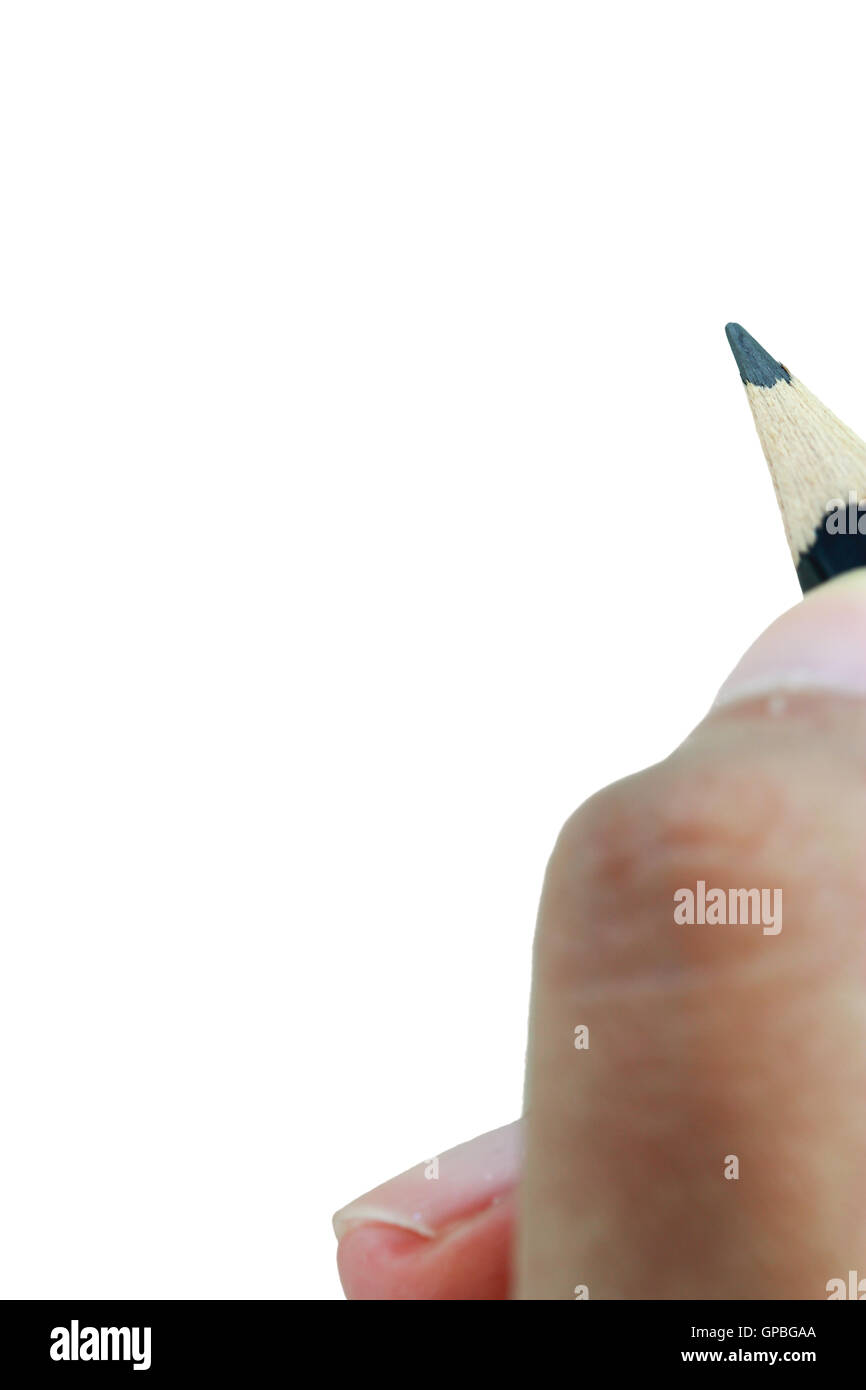 human hands with pencil and writting something Stock Photo - Alamy