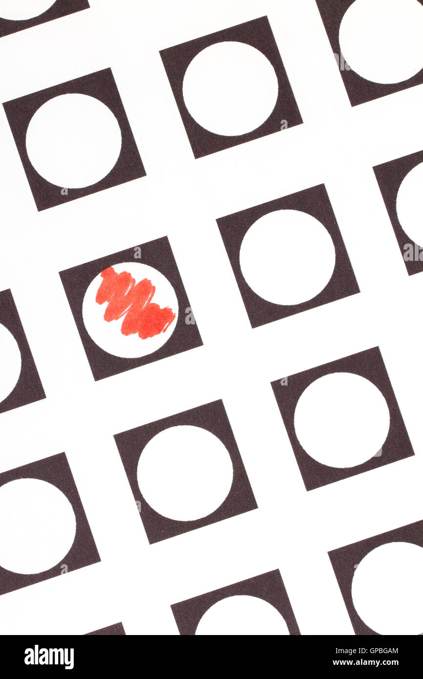 Checklist with one box filled Stock Photo - Alamy