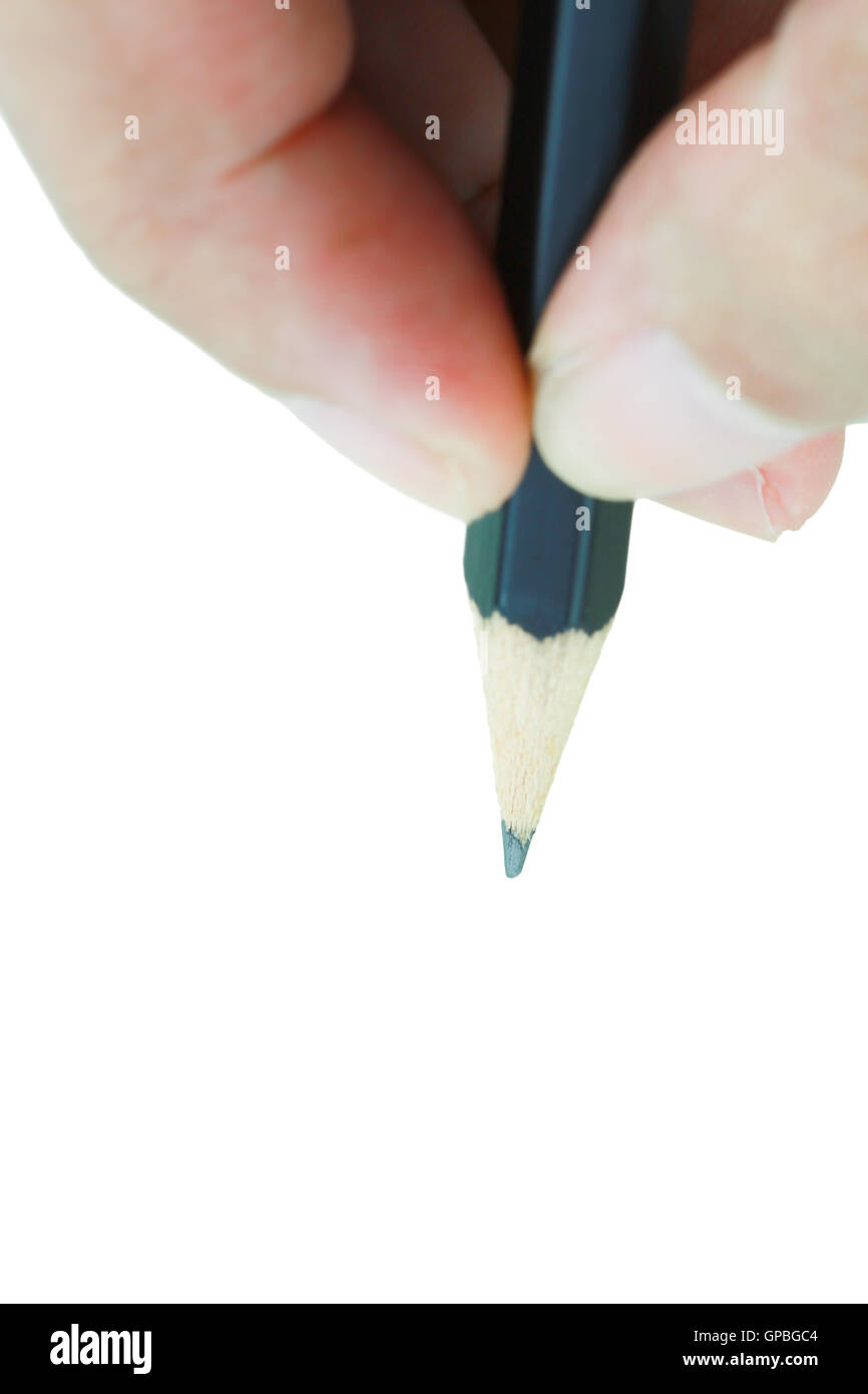 human hands with pencil and writting something Stock Photo - Alamy