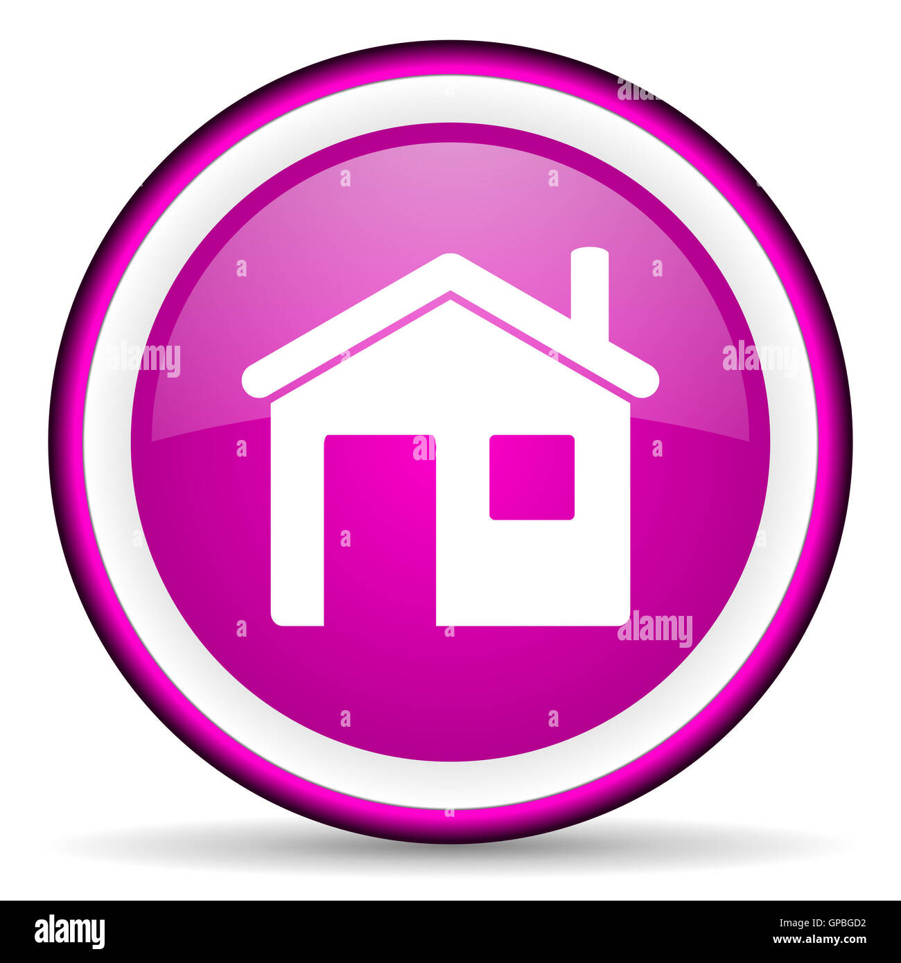 home violet glossy icon on white background Stock Photo - Alamy