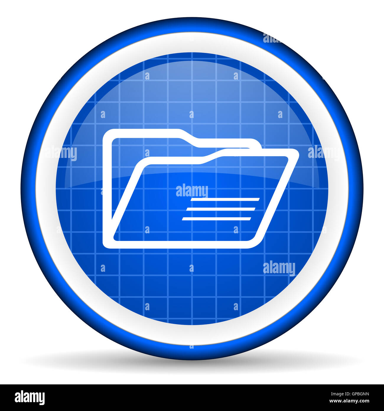 Folder icon glossy blue hi-res stock photography and images - Alamy