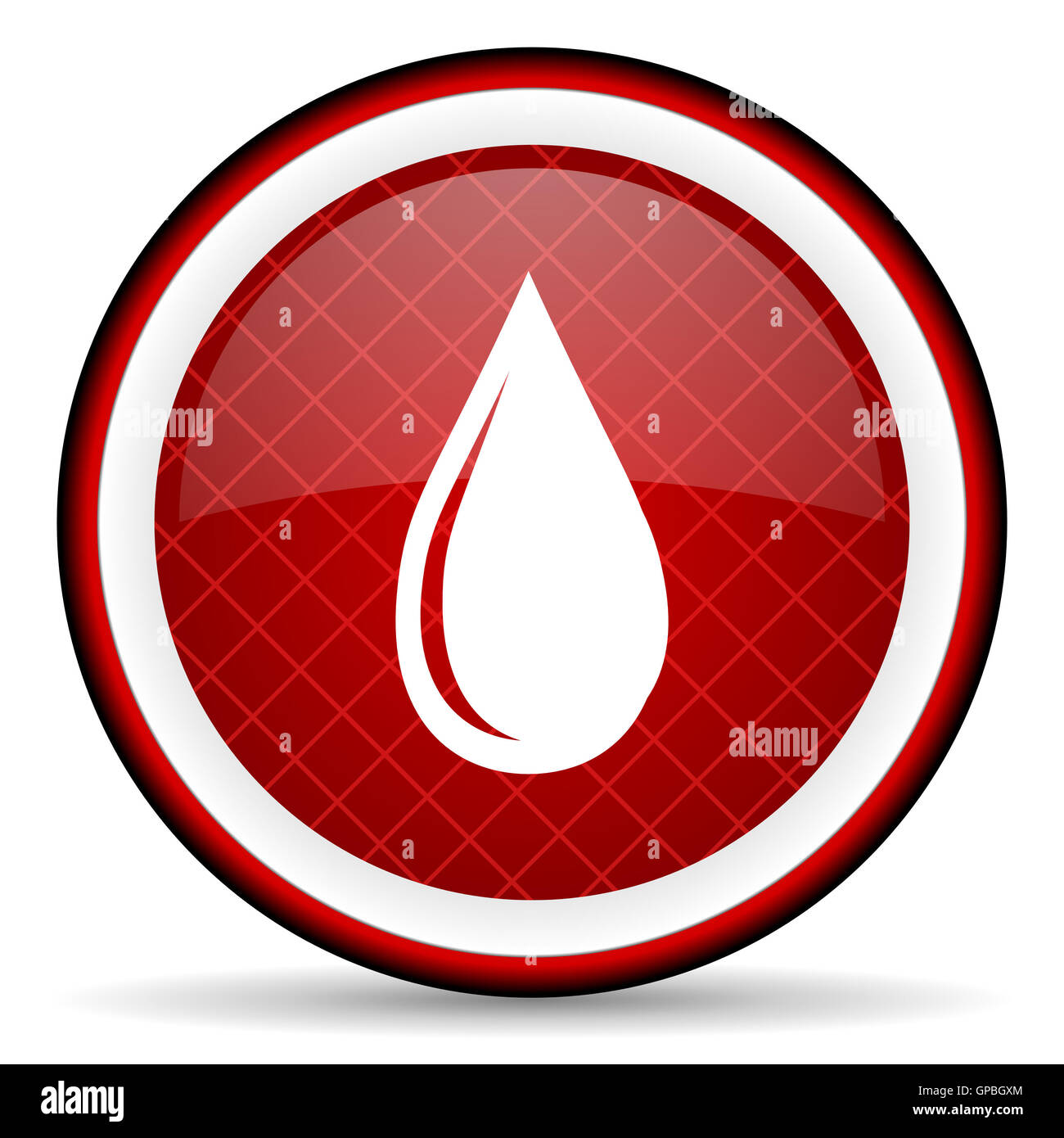 water drop red glossy icon on white background water drop red glossy ...