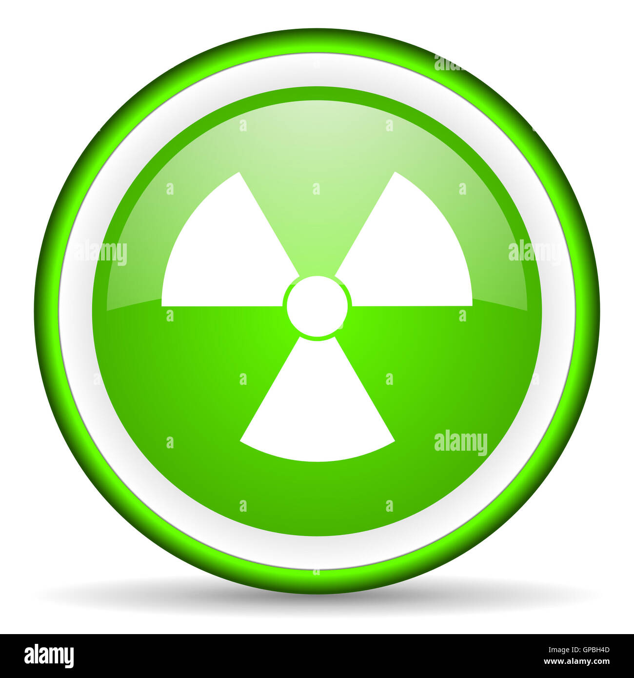 radiation green glossy icon on white background Stock Photo - Alamy