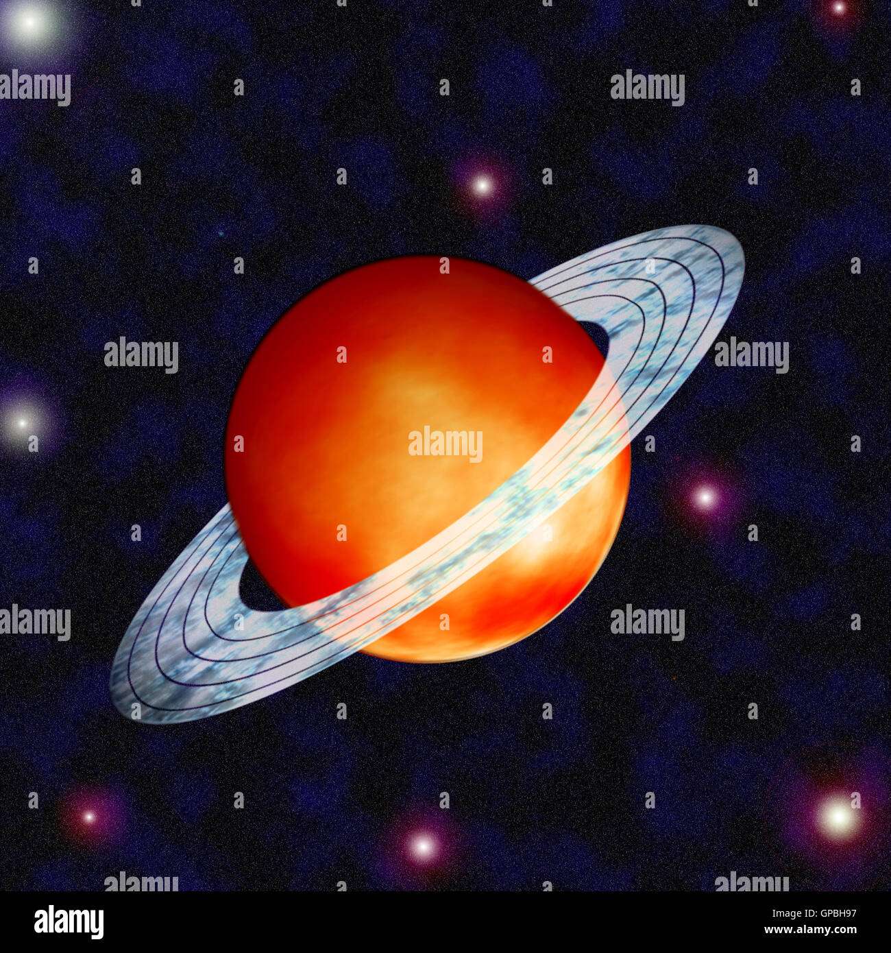 saturn with ring around on the space Stock Photo - Alamy