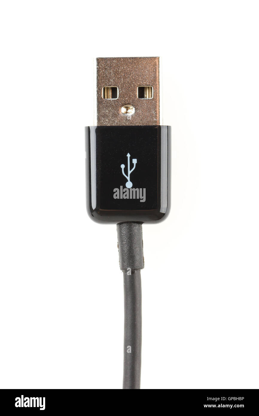 USB cable isolated on white Stock Photo - Alamy