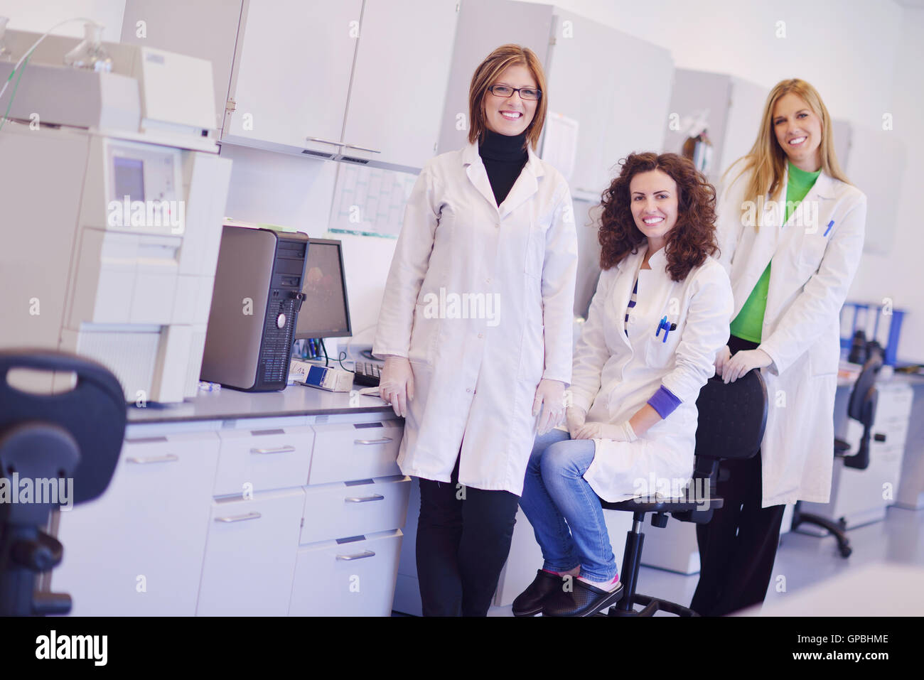 scientists working at the laboratory Stock Photo - Alamy