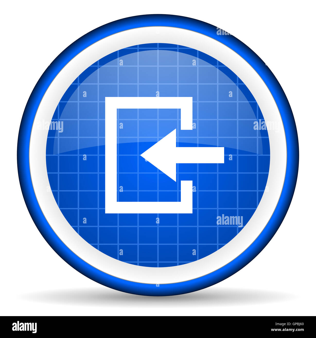 enter blue glossy icon on white background Stock Photo - Alamy