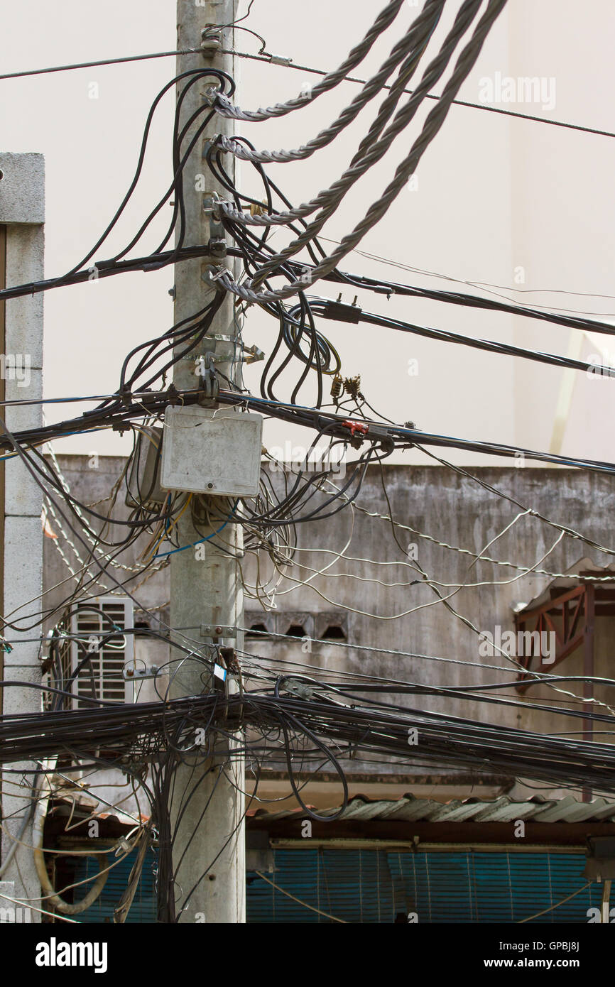 A tangle of cables and wires Stock Photo - Alamy