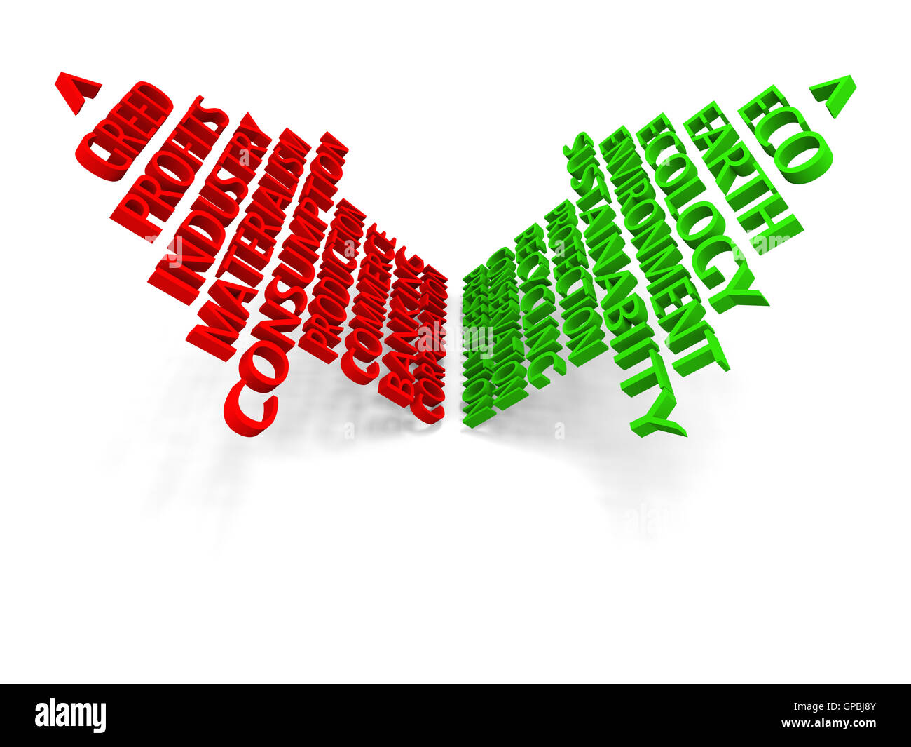 Eco vs Greed Stock Photo - Alamy