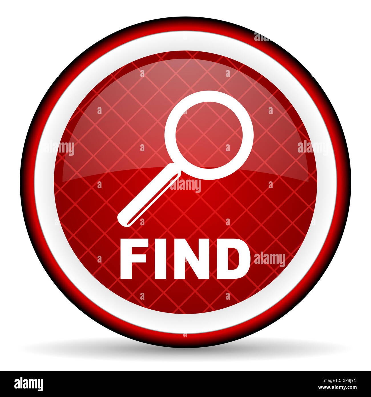 find red glossy icon on white background Stock Photo - Alamy