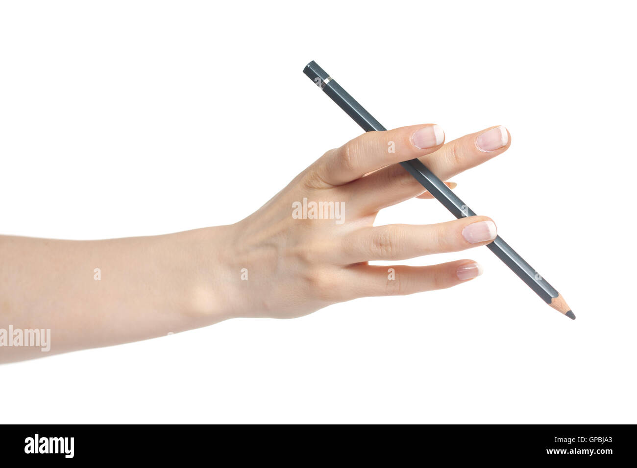 Woman hand with pencil Stock Photo - Alamy
