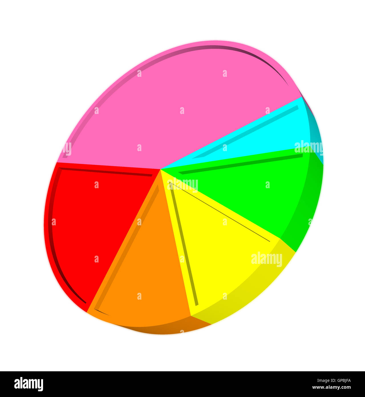 3d pie graph with different colored segments Stock Photo - Alamy